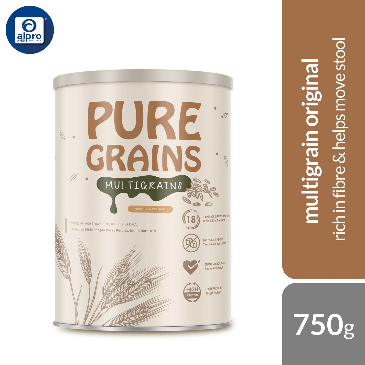 PureGrains Original 750g | Rich in Fibre & Helps Move Stool - Alpro