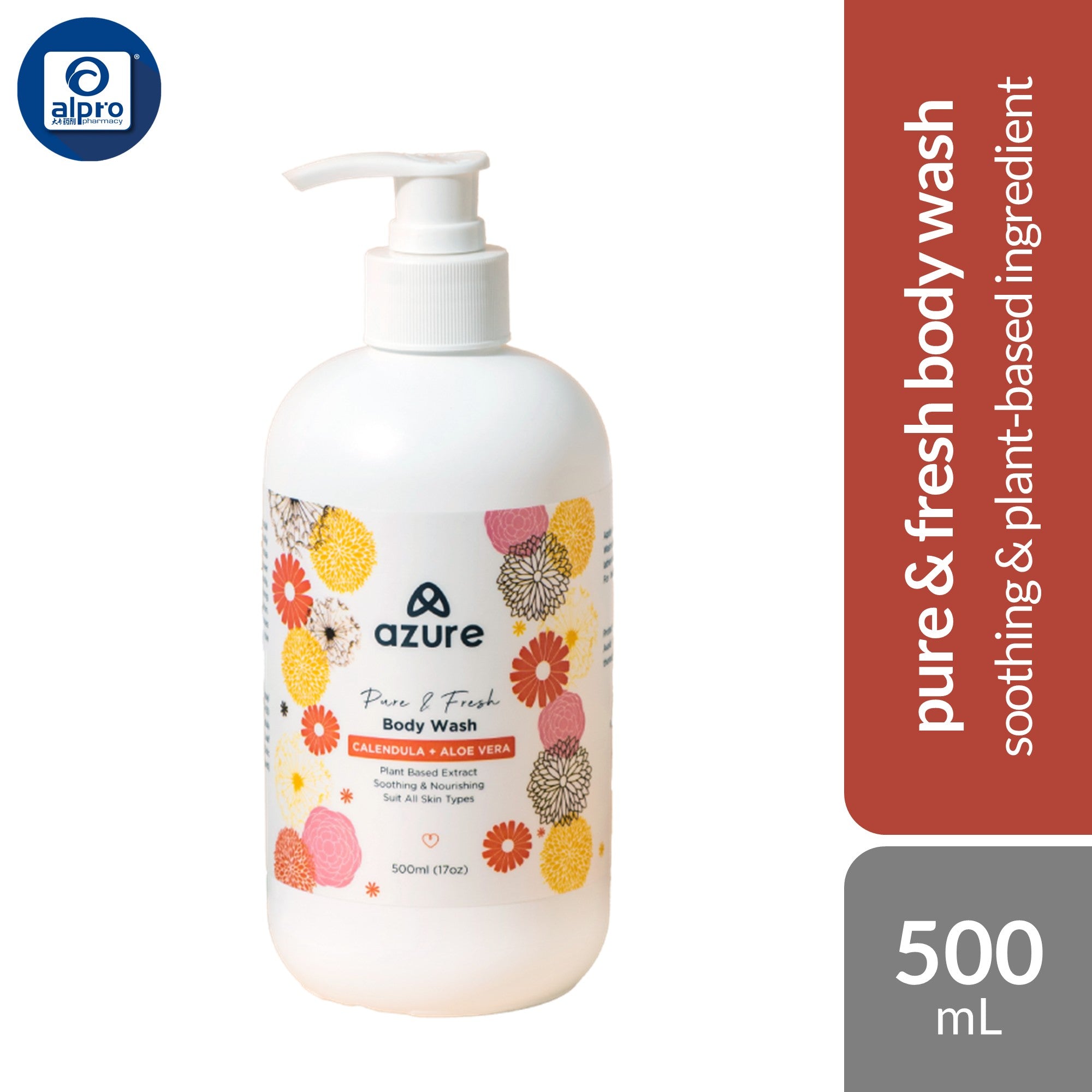 Azure Pure & Fresh Body Wash 500mL | Soothing & PlantBased Ingredient