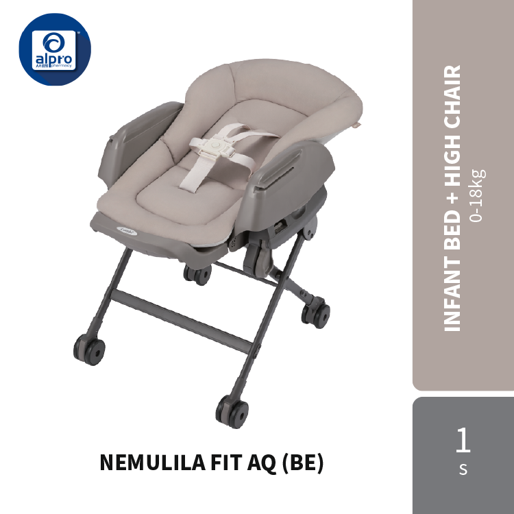 COMBI NEMULILA FIT Infant Bed + High Chair AQ (BE/IV/BL) - Alpro