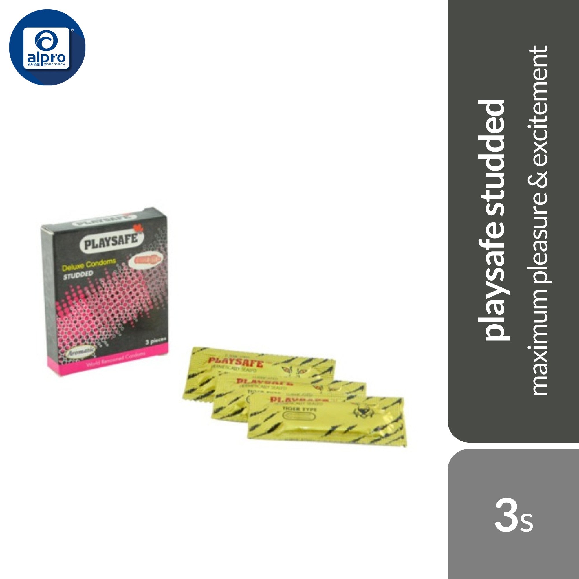 Playsafe Studded 3s | Maximum Pleasure & Excitement - Alpro Pharmacy