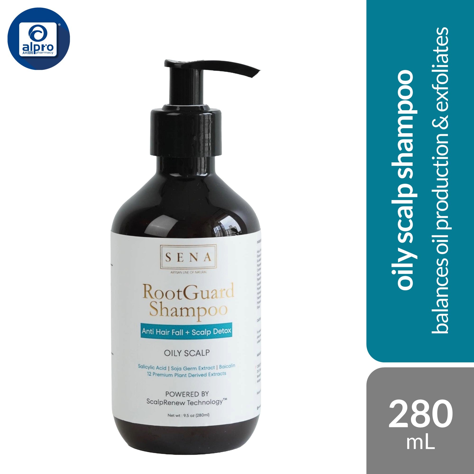 Sena Rootguard Shampoo Oily Scalp 280mL | Balances Oil Production