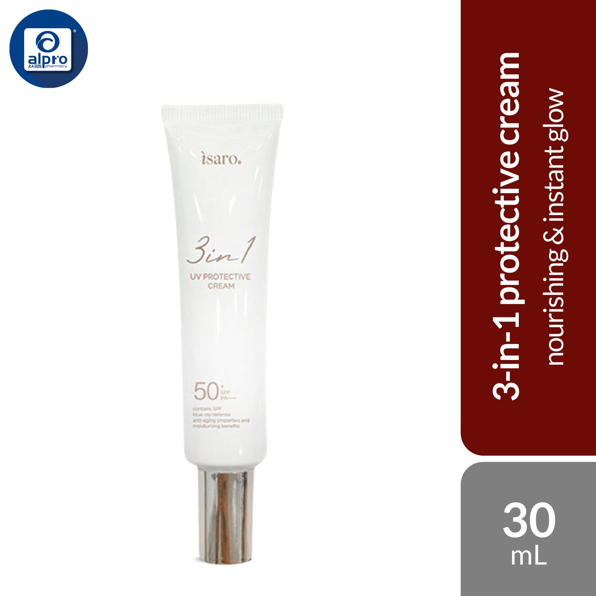 Isaro 3-In 1 Sunscreen 30mL | Nourishing & Instant Glow - Alpro