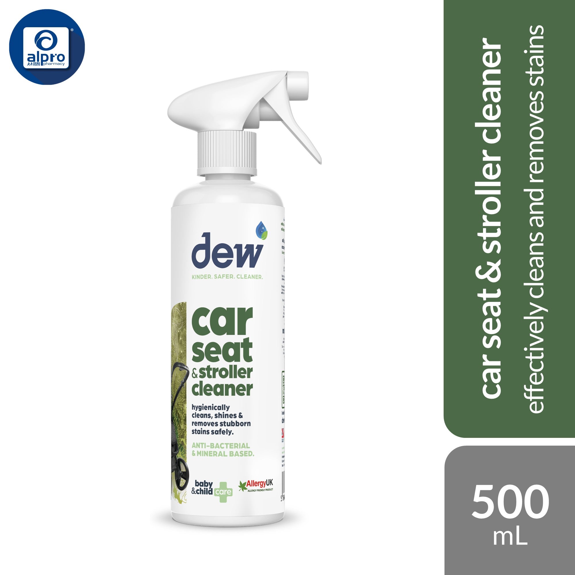 Dew Car Seat & Stroller Cleaner 500mL | Effectively Cleans & Removes