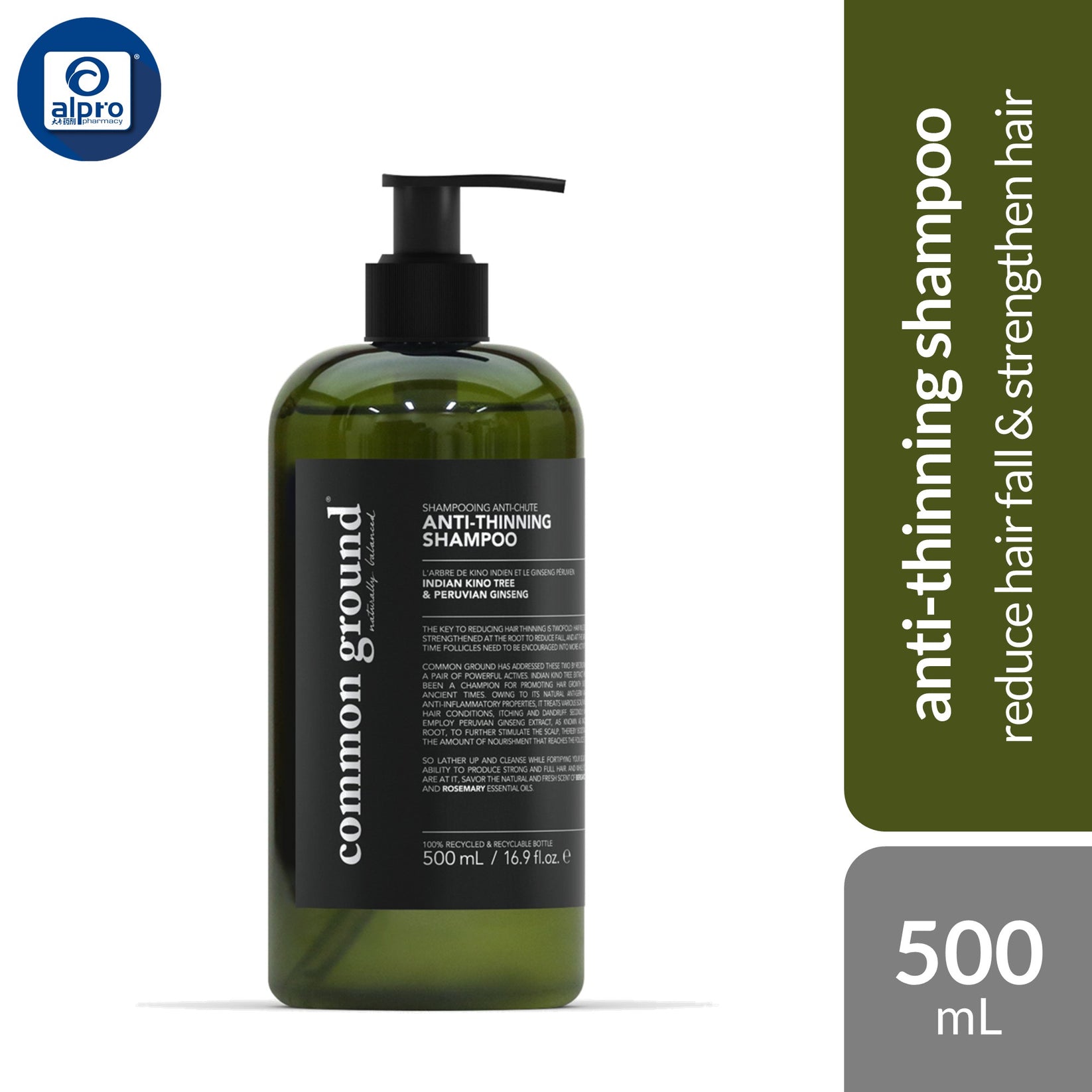 Common Ground Anti-Thinning Shampoo 500mL | Reduce Hair Fall