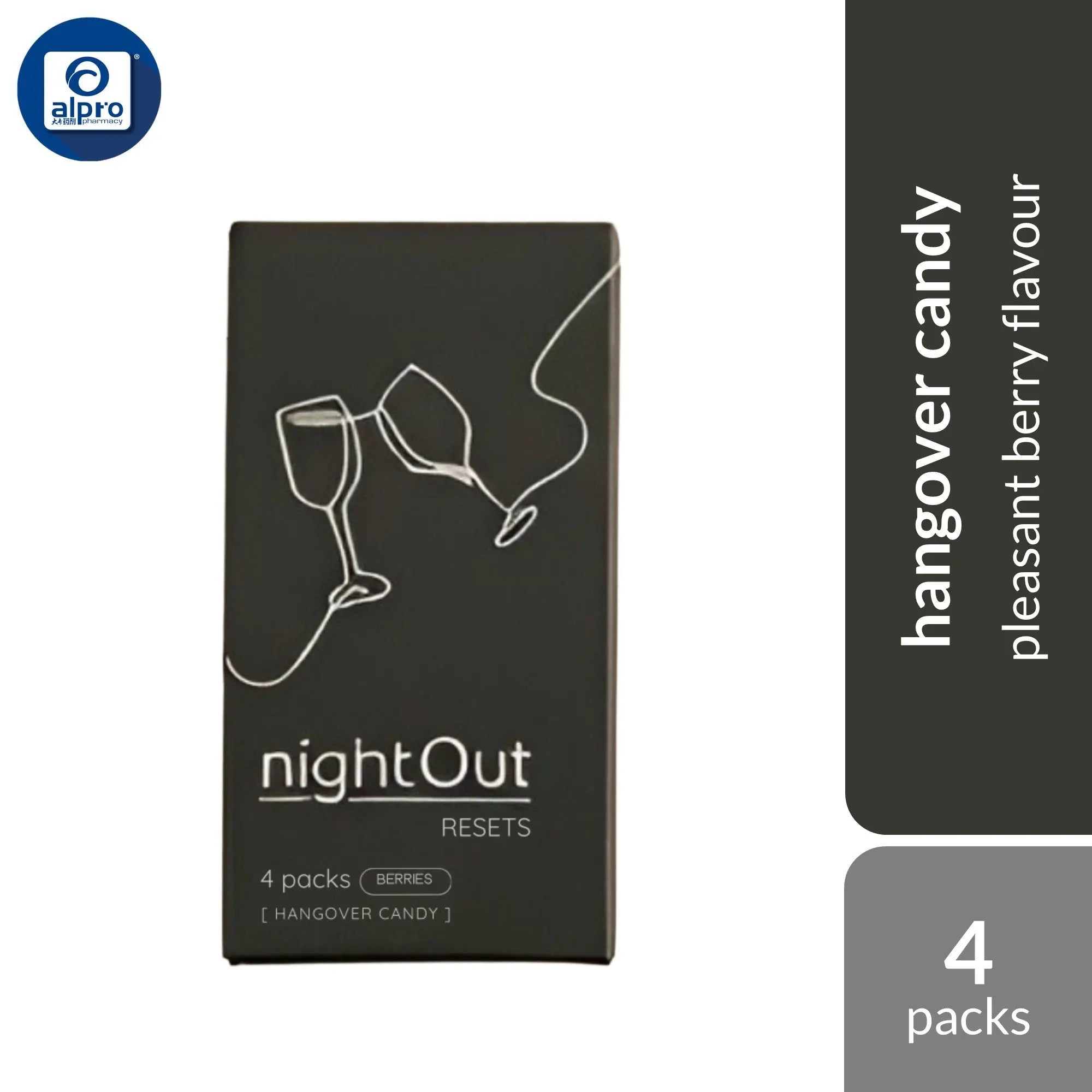 night.Out Chewable Tablet (Mixed Berries) 4s | Helps Alleviate