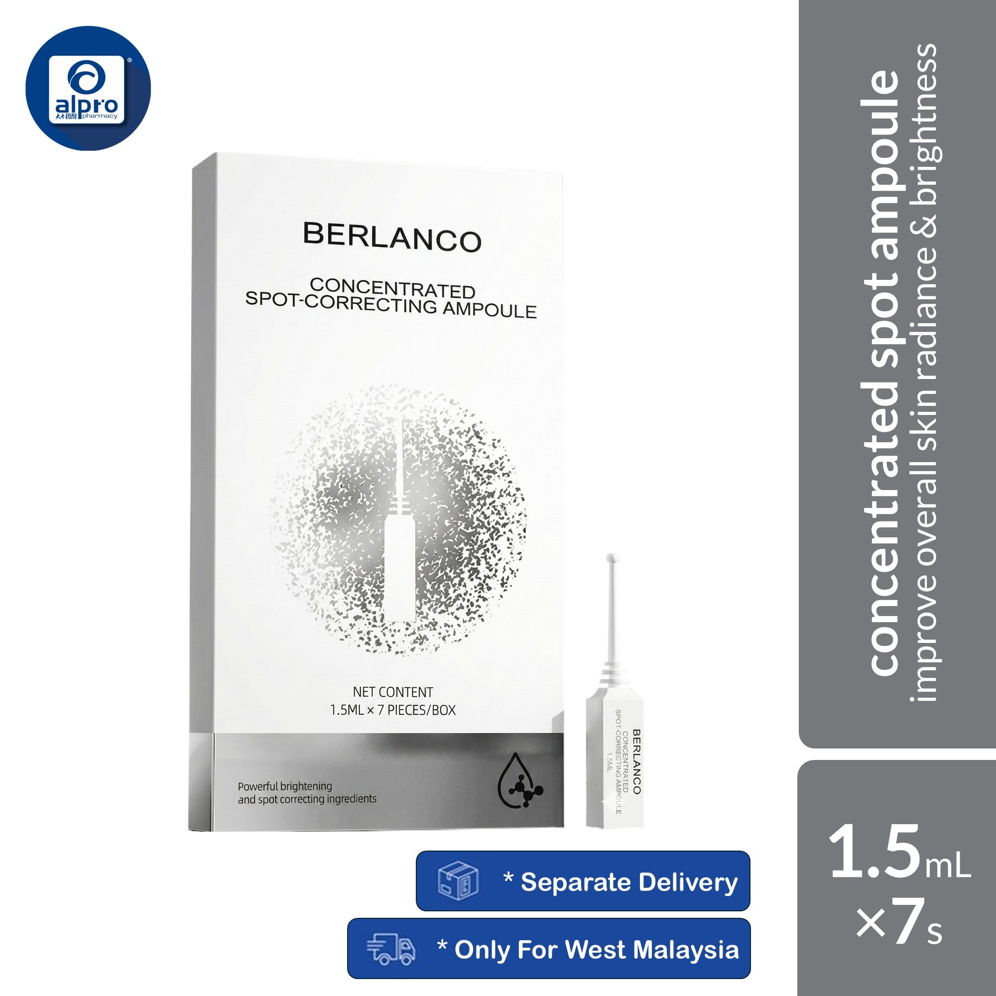 Berlanco Night Spot Correcting Ampoule 1.5mL × 7s | Improves Skin