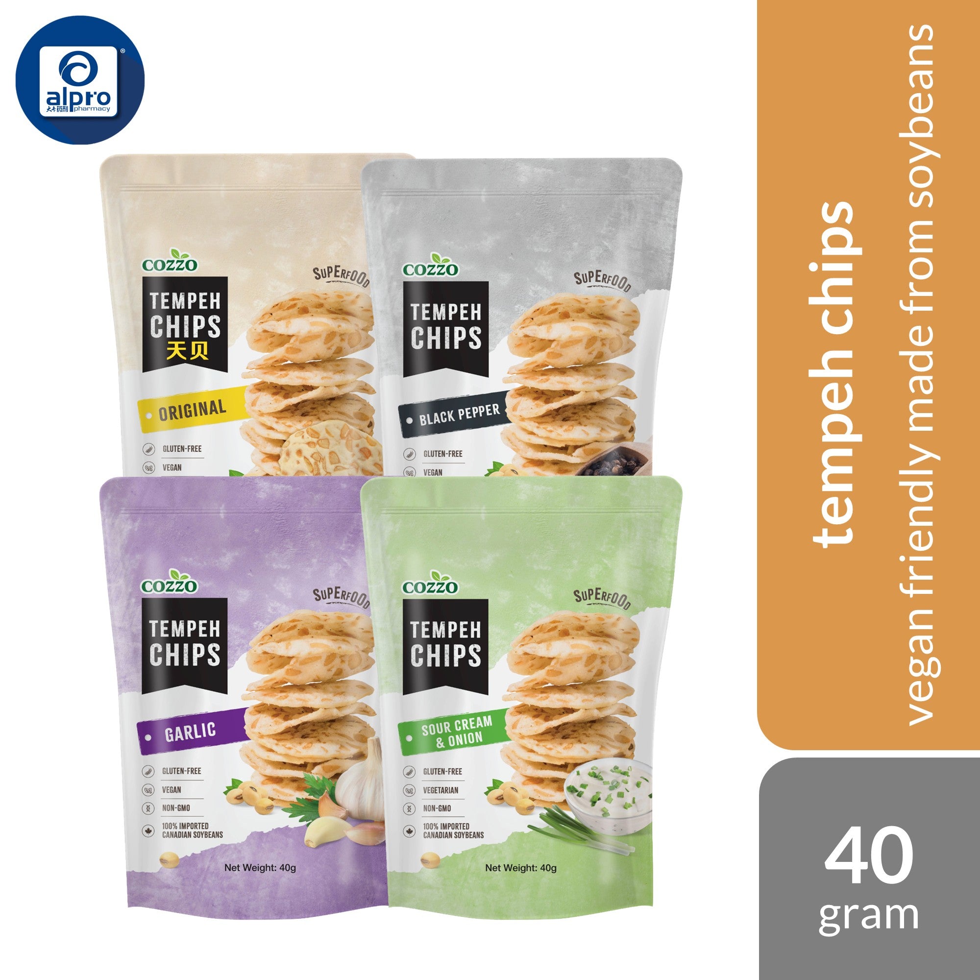Cozzo Tempeh Chips (Original / Black Pepper / Garlic / Sour Cream