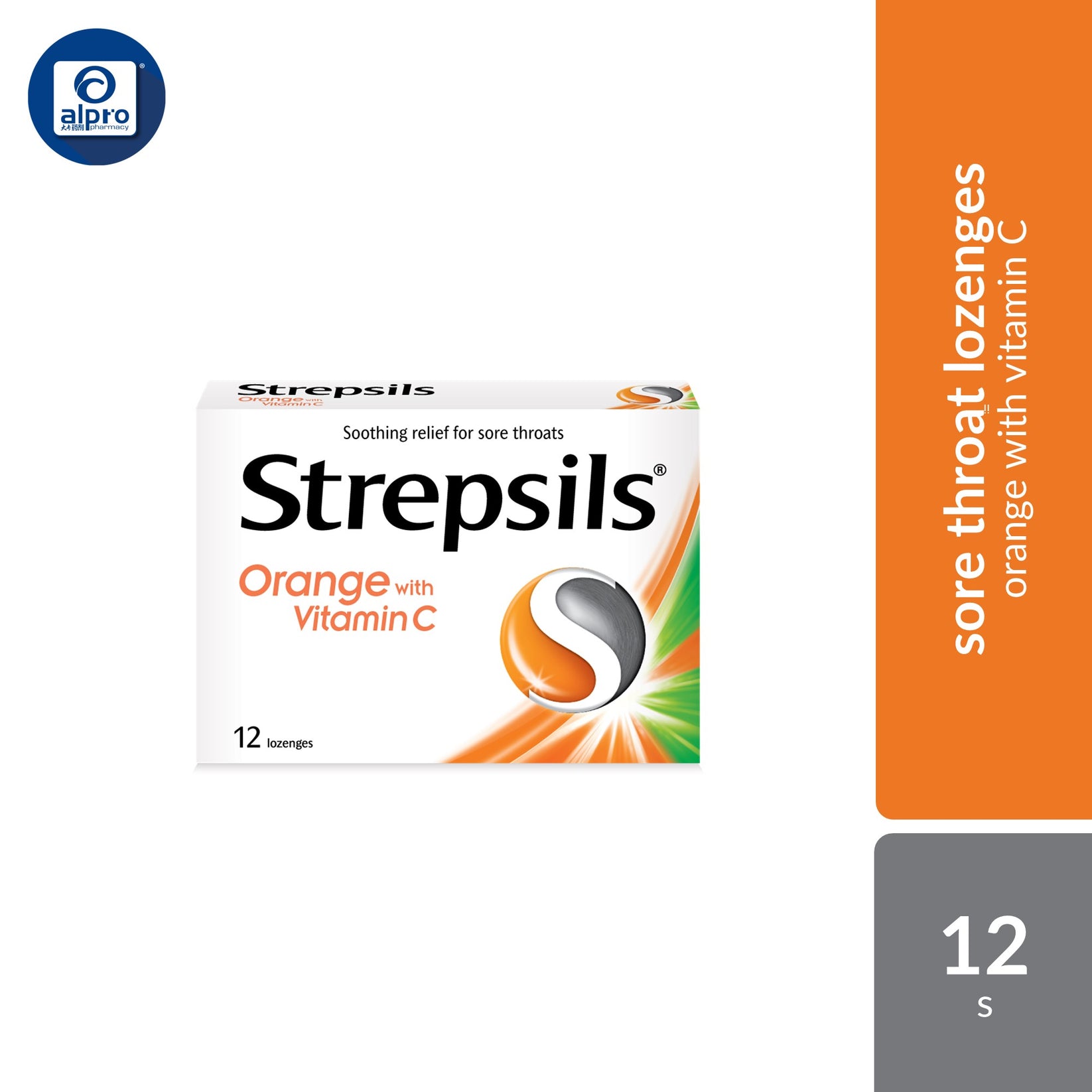 Strepsils Orange With Vitamin C 12s - Alpro Alliance Sdn. Bhd.