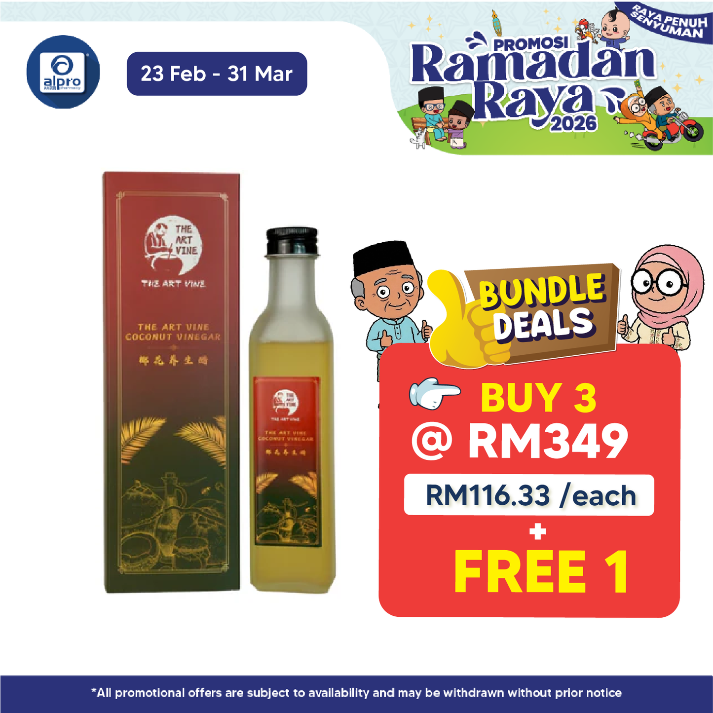 THE ART VINE Coconut Vinegar (Bottle) 250g | Pure Natural - Alpro