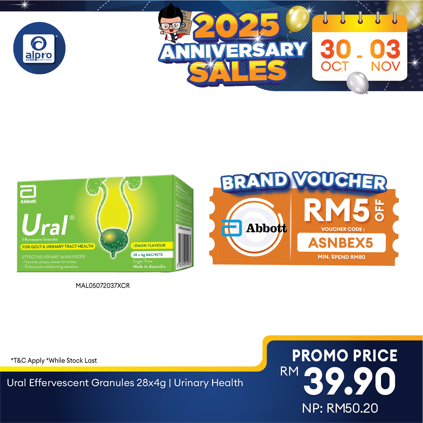 Ural Effervescent Granules 28x4g | Urinary Health - Alpro Pharmacy