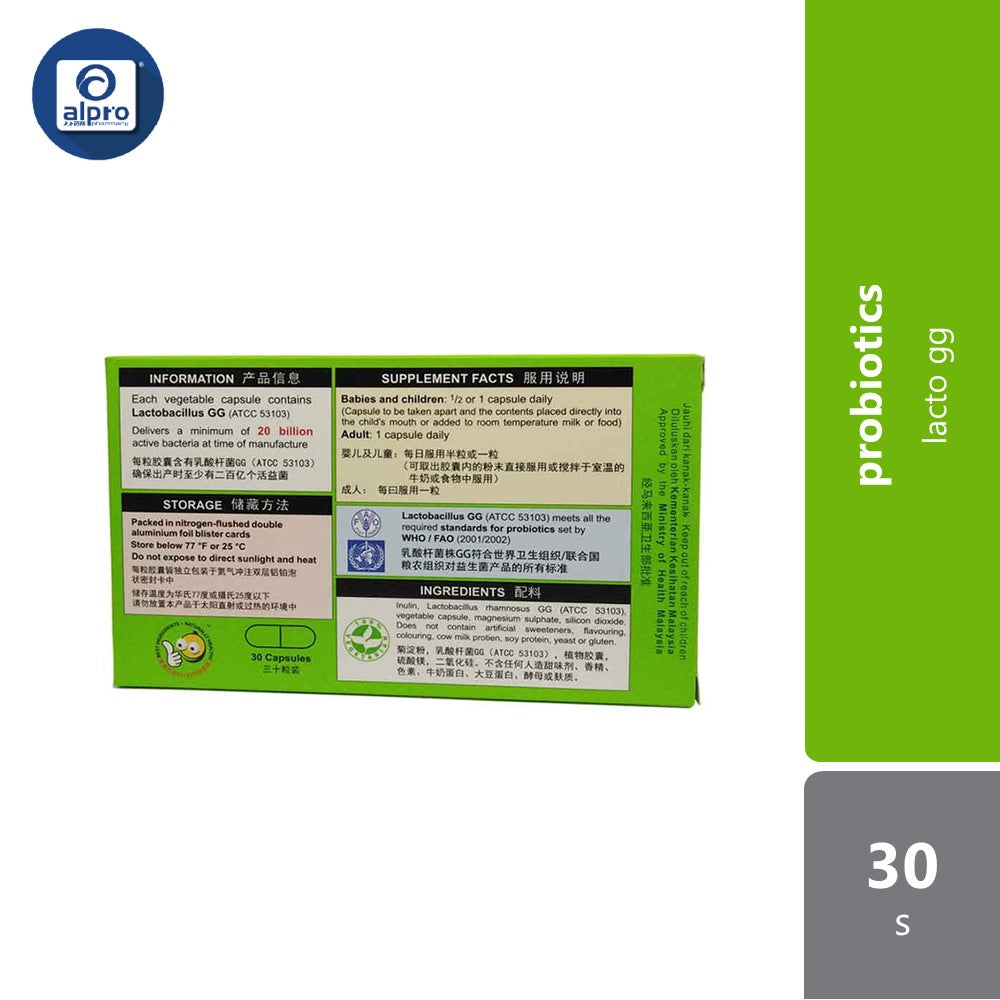 Lacto GG Probiotics 30s | Gut Health - Alpro Pharmacy