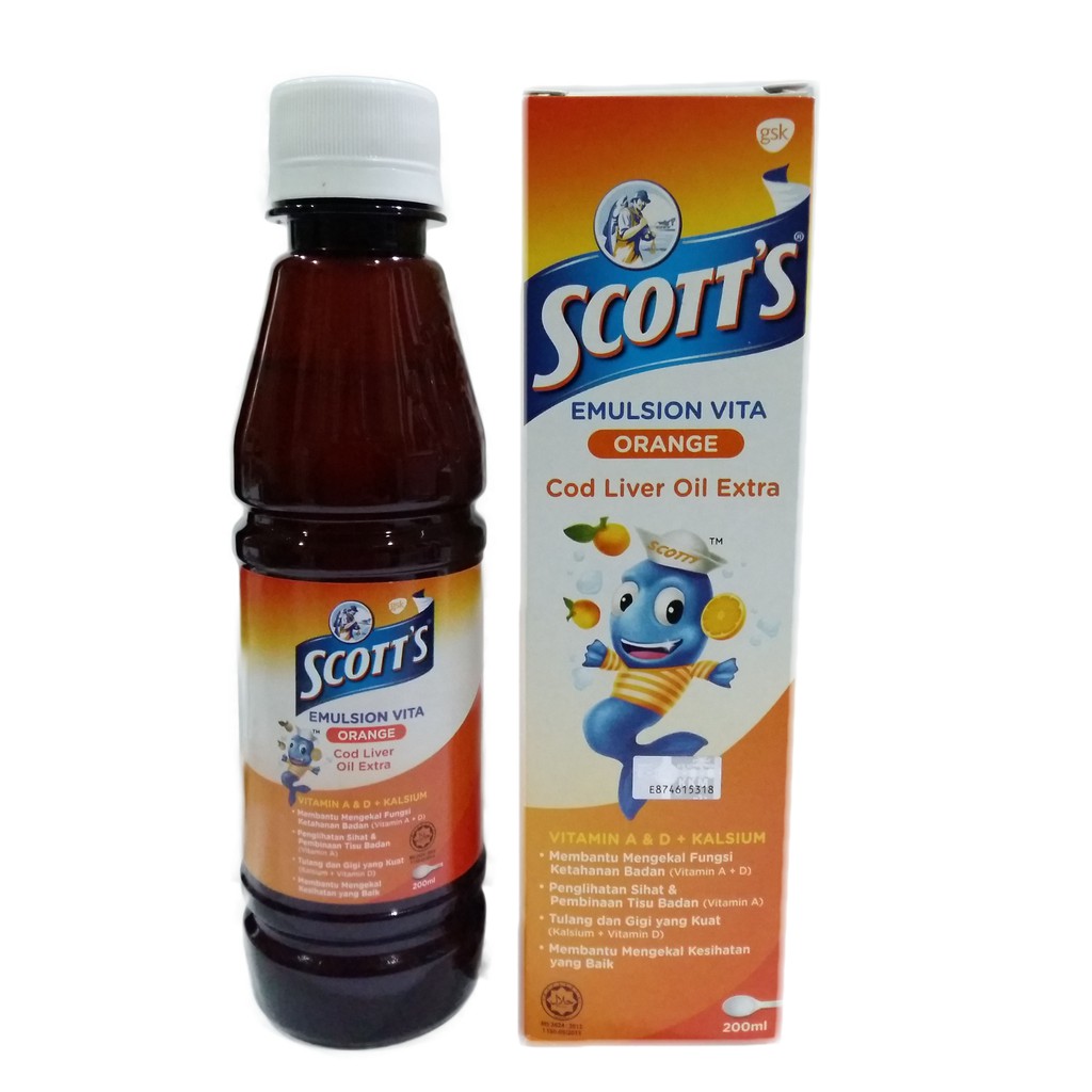 Scott's Emulsion Cod Liver Oil - Orange (200ml) | Alpro Pharmacy Scott's Emulsion Cod Liver Oil - Orange (200ml) | Alpro Pharmacy